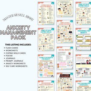 Anxiety Worksheets, Therapy Office Resources, Anxiety Bundle, Social ...