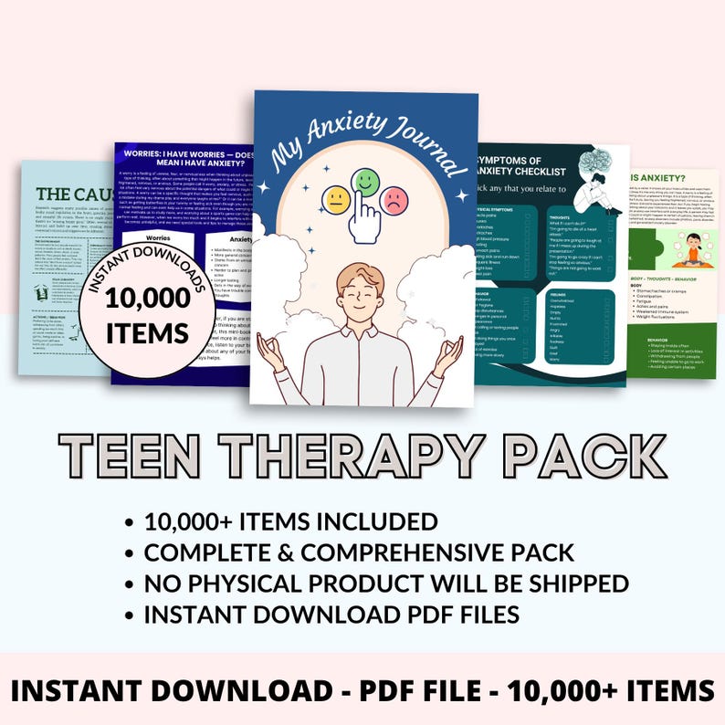 Teen Mental Health Mega Bundle, Therapy Worksheets, Healing Journey ...