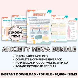 Anxiety Mega Bundle, Psychologist Resources, Therapy Worksheets, Mental ...