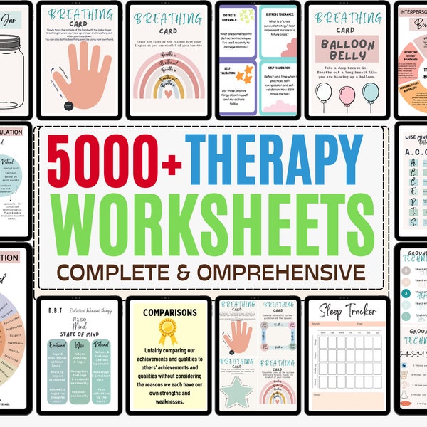 Therapy Worksheets - Etsy