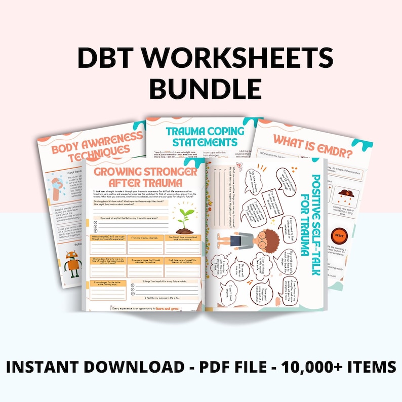 DBT Mega Bundle. Dialectical Behavior Therapy. Distress Tolerant Skills. Mindfulness Skills ...