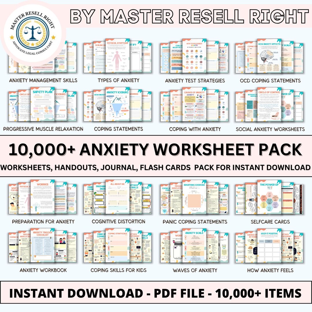 Anxiety Mega Bundle, Psychologist Resources, Therapy Worksheets, Mental ...