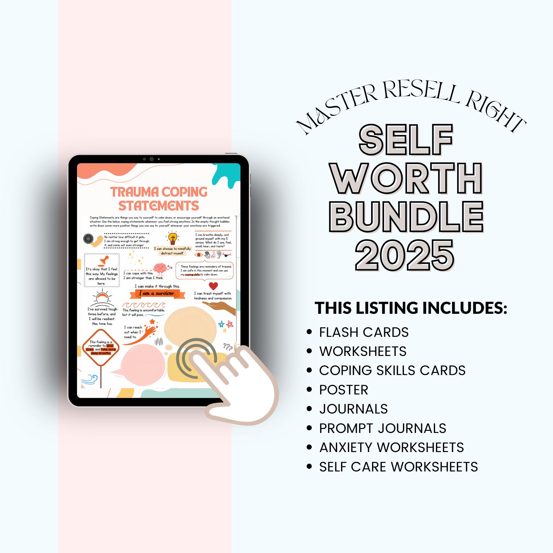 Self Worth Worksheet and Cards Bundle, Self Esteem, Confidence, Teen ...