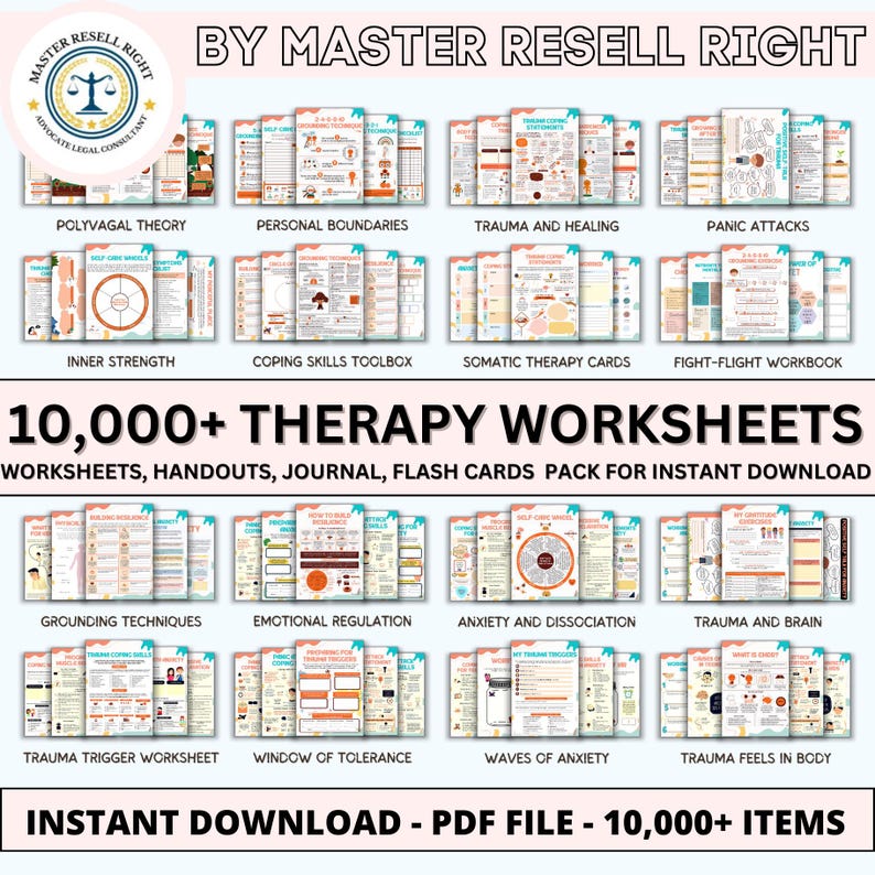 Therapy Bundle, Psychology Worksheets, Internal Family Systems, DBT ...