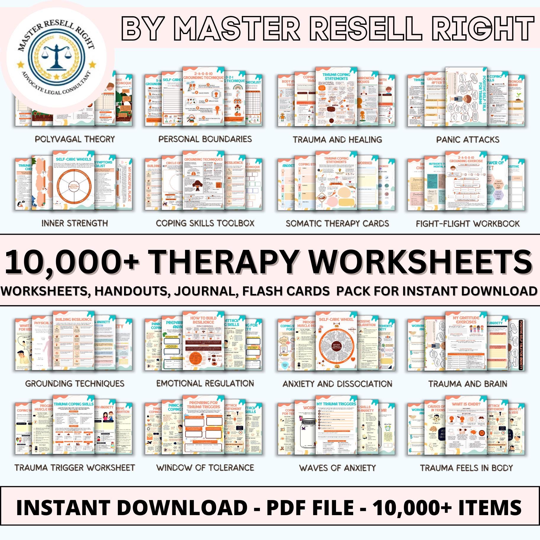 Therapy Bundle, Psychology Worksheets, Internal Family Systems, DBT ...