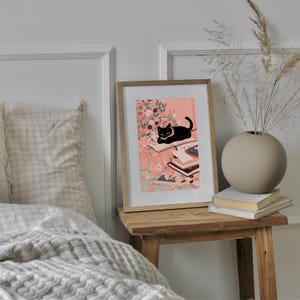 Cat Reading Book Poster, Book Lover Gift, Read Inspiring Wall Decor ...