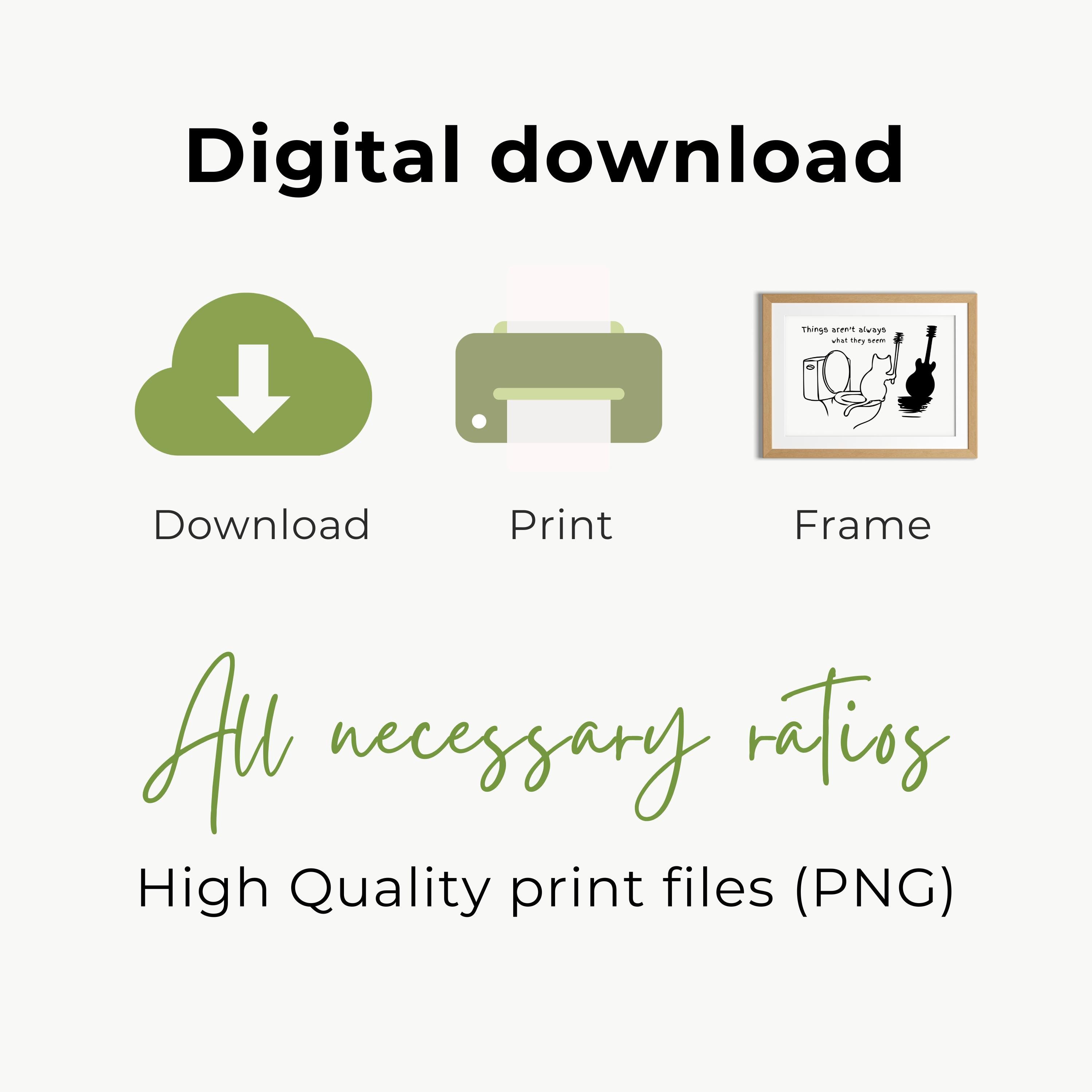 Funny Bathroom Cat Print, Cat Toilet Humor Poster, Catful Maximalist ...