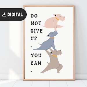 Dog Poster Bundle, Set of 8 Funny Dog Illustration Motivational Quotes ...