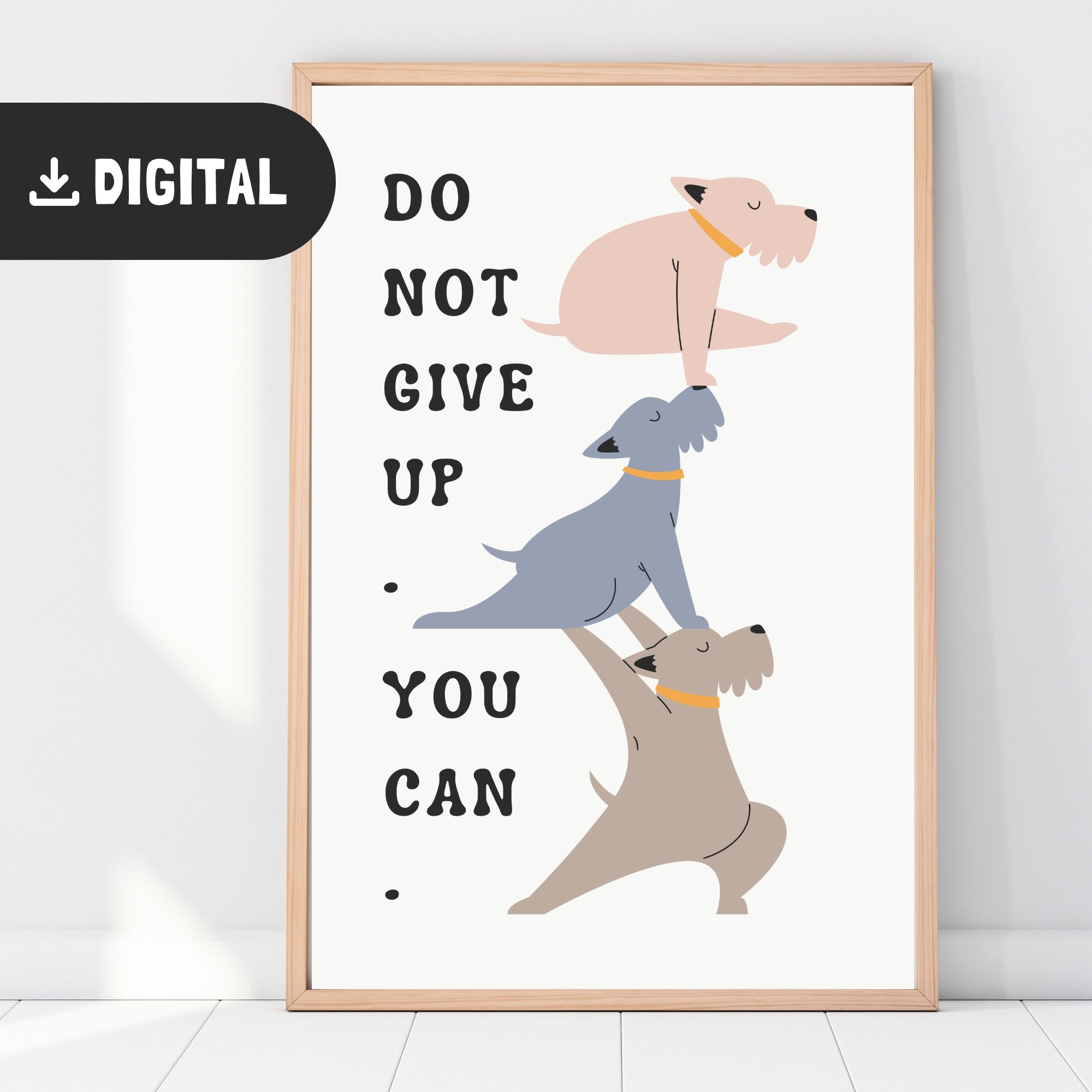 Dog Poster Bundle, Set of 8 Funny Dog Illustration Motivational Quotes ...