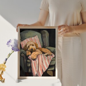 Sleeping Doodle Puppy Painting, Contemporary Art Print, Trendy Toy ...