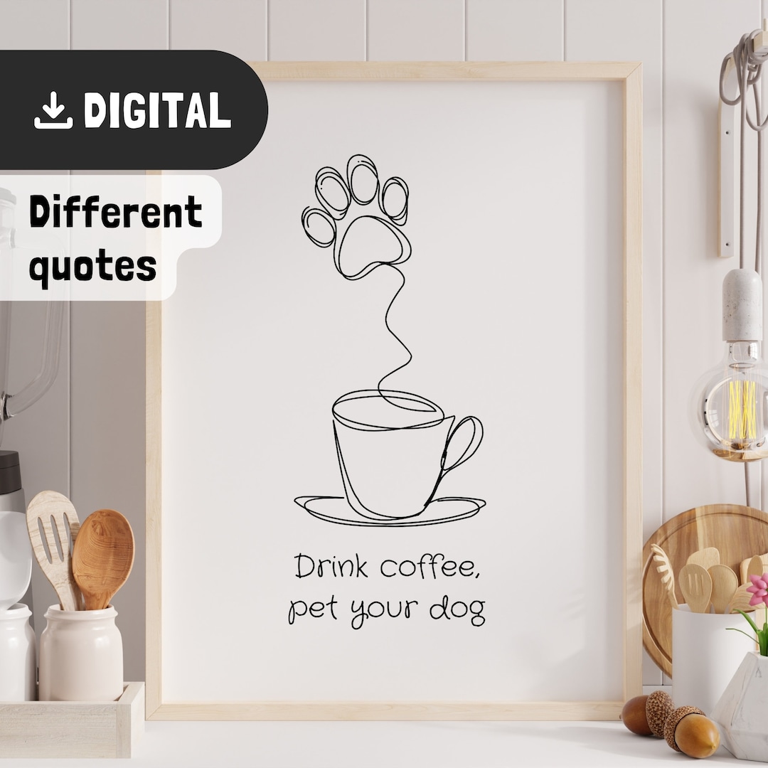 Cute Coffee Poster Modern Coffee Aesthetic Kitchen Decor Minimalist ...