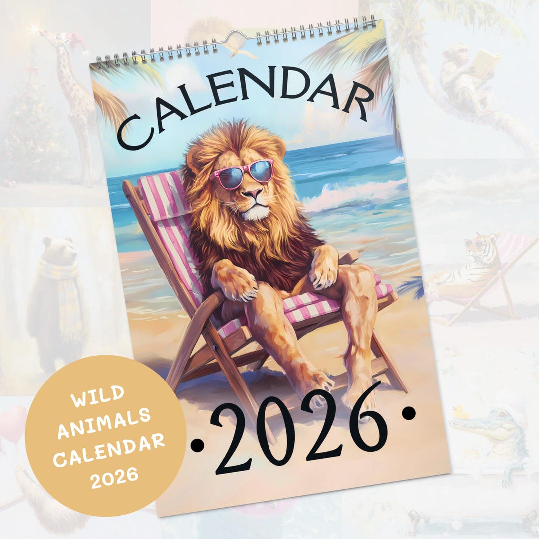 2026 Wild Animals Wall Calendar Monthly Planner, Funny Home Decor ...