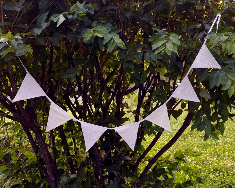 White Wedding Bunting, String Banner Flags, Lace Bunting Banner - Etsy