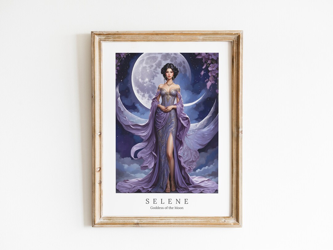 Selene Digital Art Goddess of the Moon, Moon Goddess, Ancient Greek Art ...