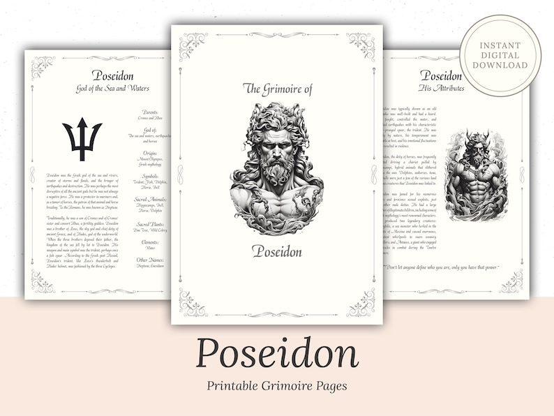 Poseidon - Grimoire Pages, Greek God, Olympian God, God of the Sea and ...