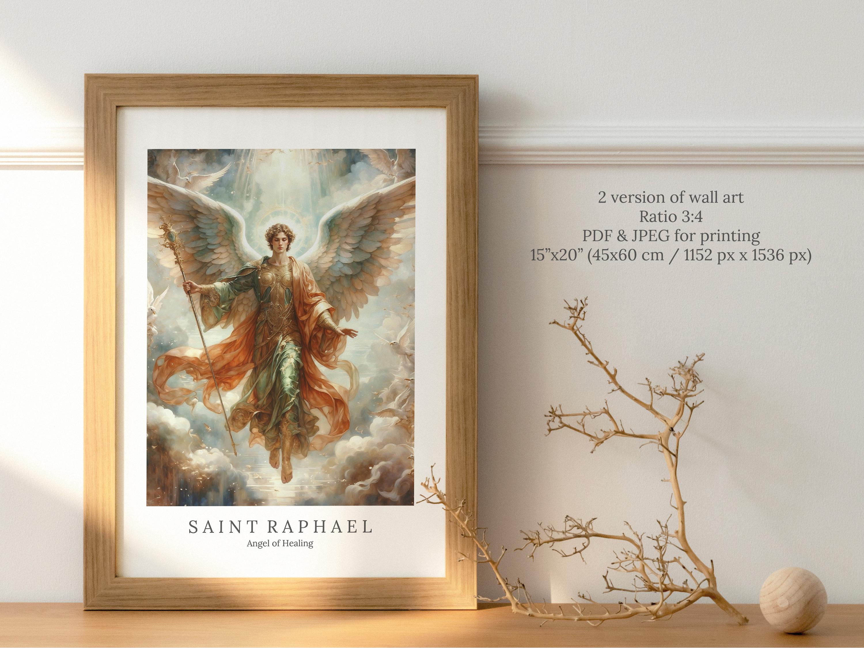 Archangel Raphael Art Print – Angel of Healing, Protection (digital ...