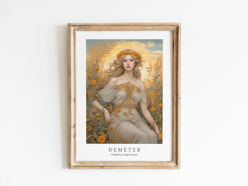 Demeter Digital Art Goddess of Agriculture, Grain and Bread, Greek ...