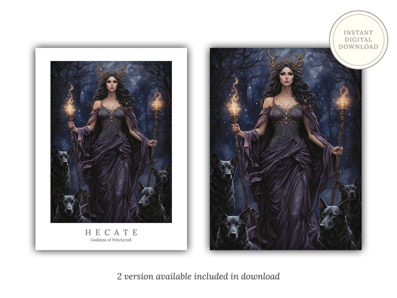 Hecate Goddess Art Print – Witchcraft Altar Decor (digital Download) - Etsy