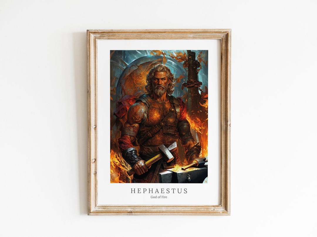 Hephaestus Digital Art – Greek God of Fire, Blacksmith (PDF & JPEG) - Etsy