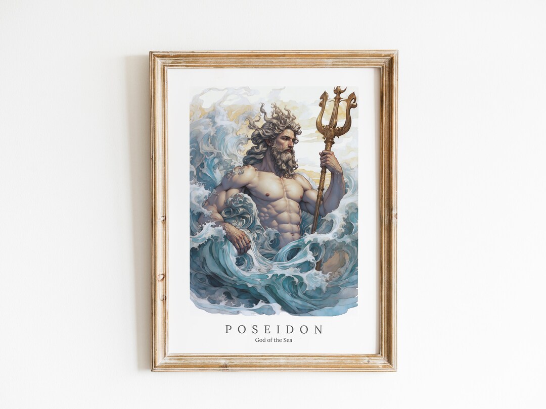 Poseidon Digital Art - God of the Sea, God of Water, Poseidon Wall Art ...