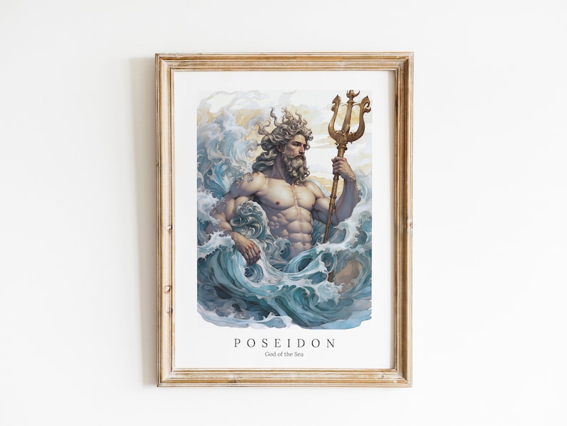 Poseidon Digital Art - God of the Sea, God of Water, Poseidon Wall Art ...