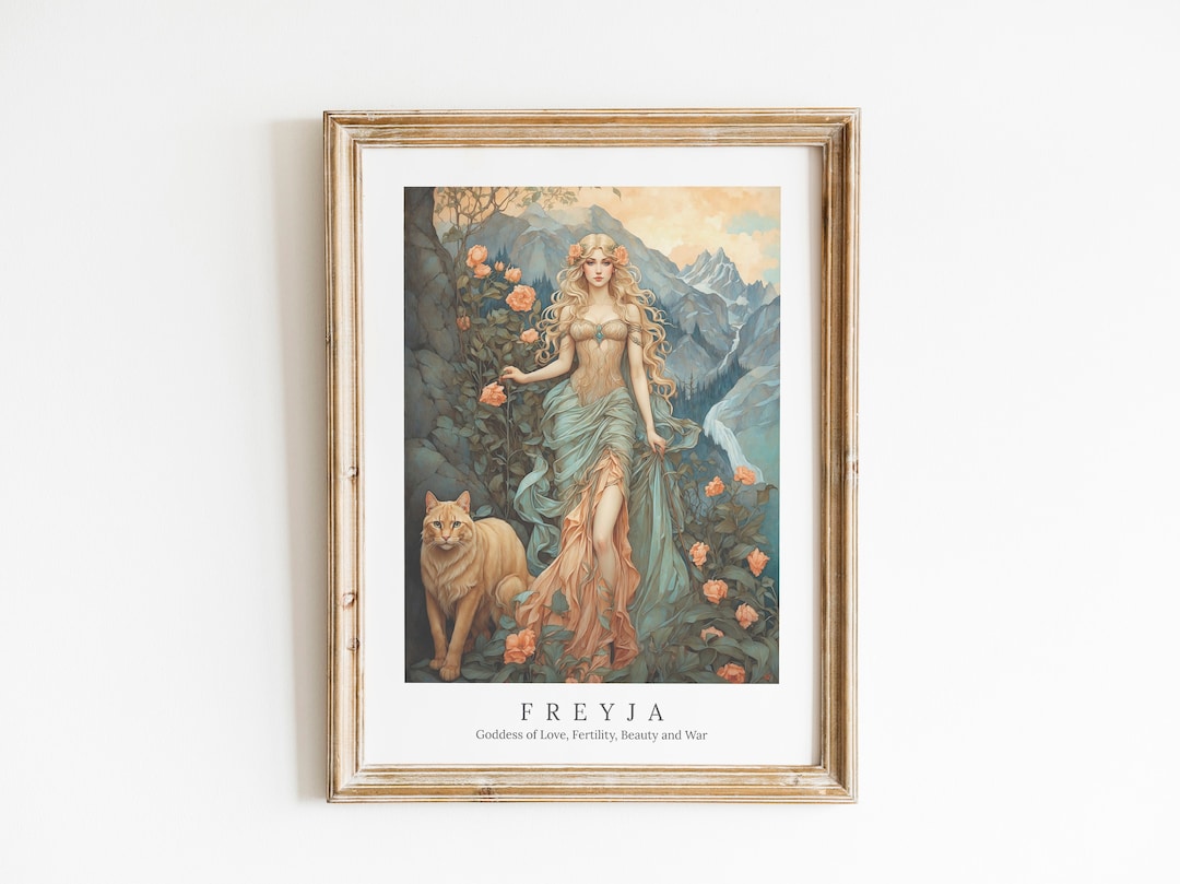 Freyja Goddess Art Print – Norse Mythology, Witchcraft Decor (digital ...
