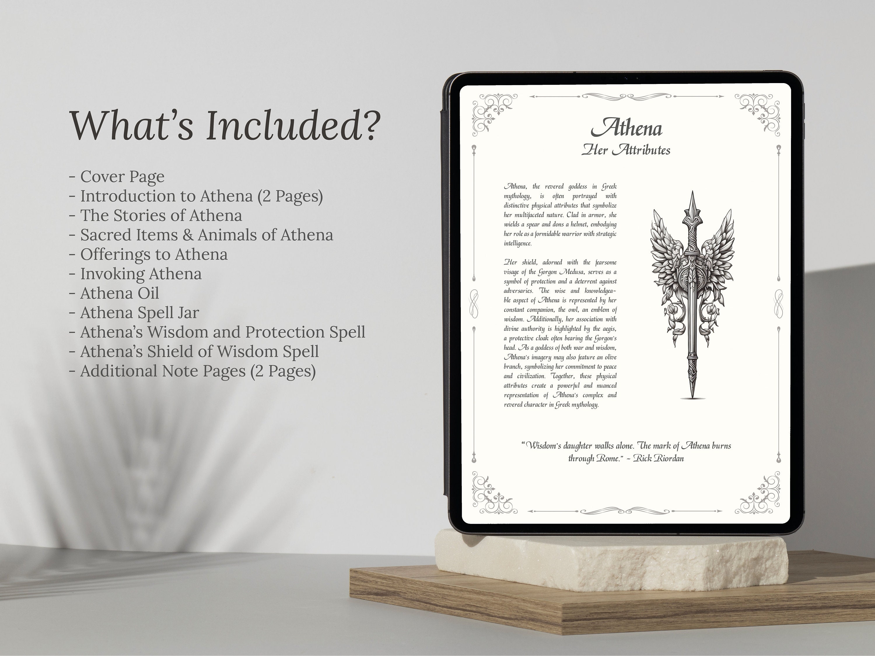 Athena - Grimoire Pages - Goddess of Wisdom and War - Protection Spells ...