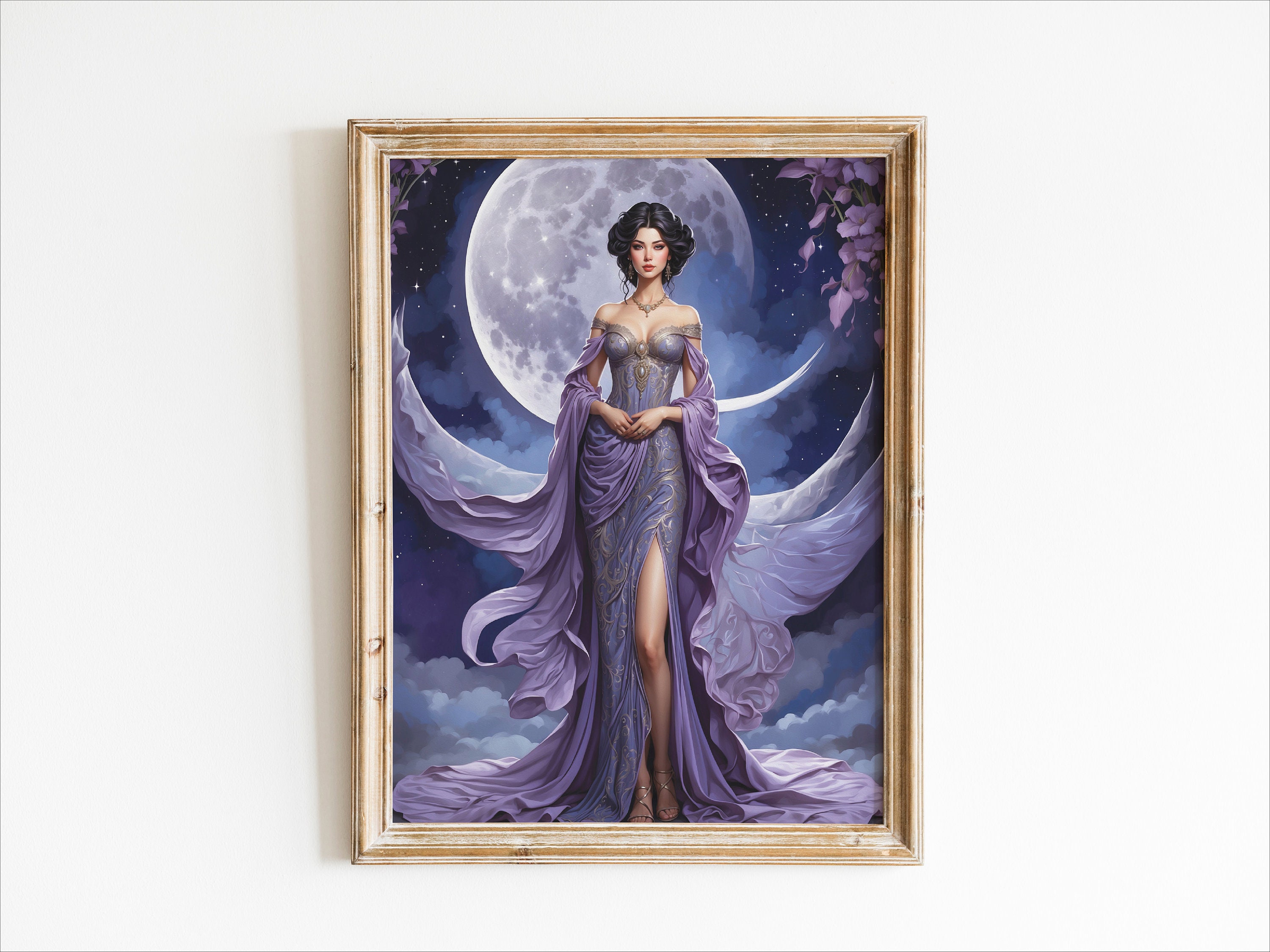 Selene Digital Art Goddess of the Moon, Moon Goddess, Ancient Greek Art ...