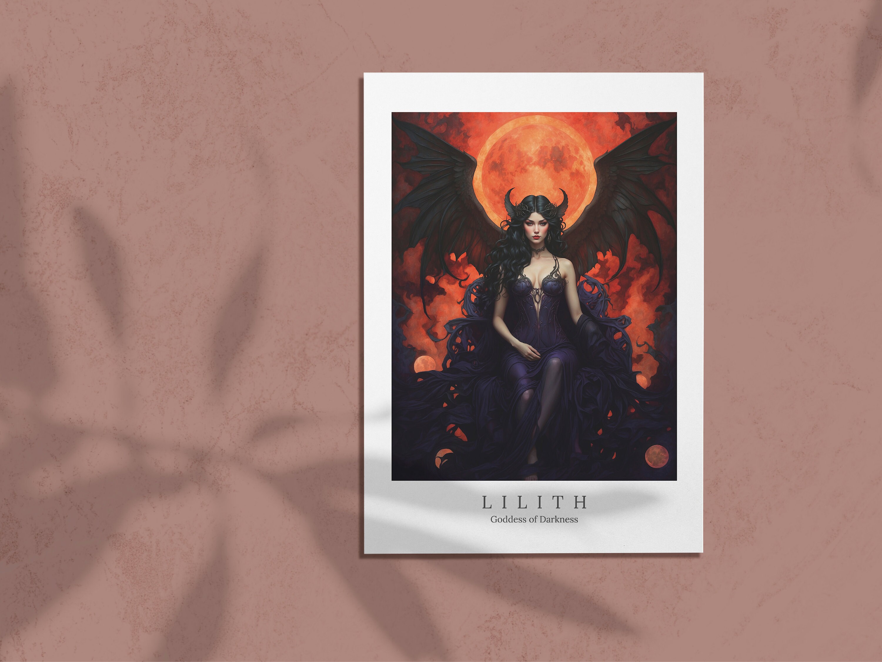 Lilith Digital Art Goddess of Darkness, Lilith Painting, Lilith Wall ...