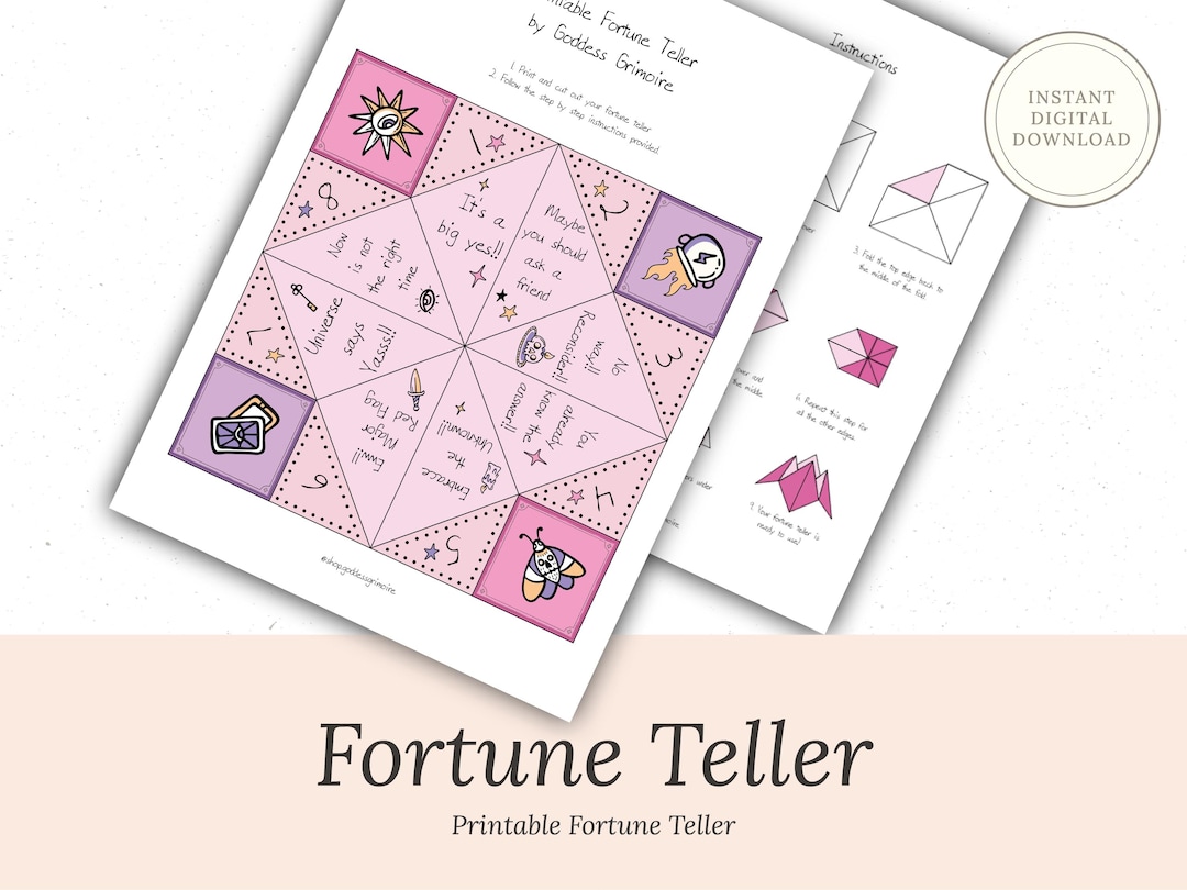 Fortune Teller Printable - Cootie Catcher, Digital Download, Halloween ...