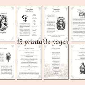Persephone - Grimoire Pages, Goddess of Spring, Spring Spells, Book of ...