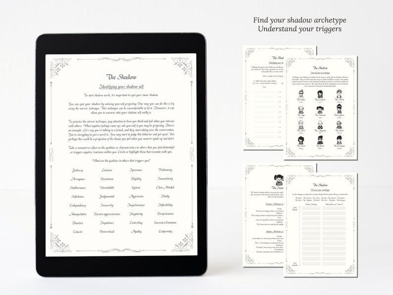 Shadow Work Journal, Printable & Digital Grimoire Pages, Book of ...