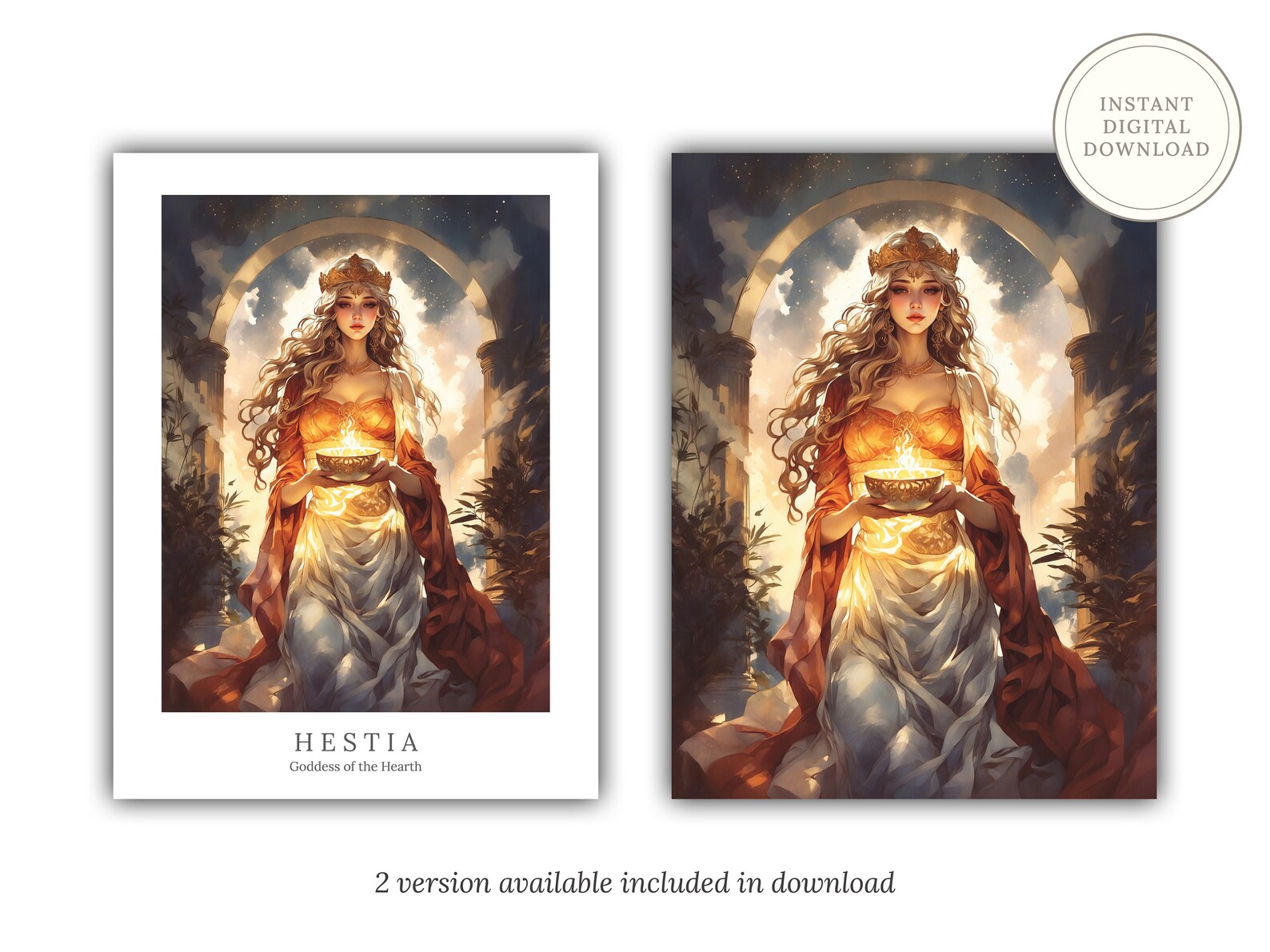 Hestia Digital Art - Goddess of the Hearth, Goddess of Home, Virgin ...