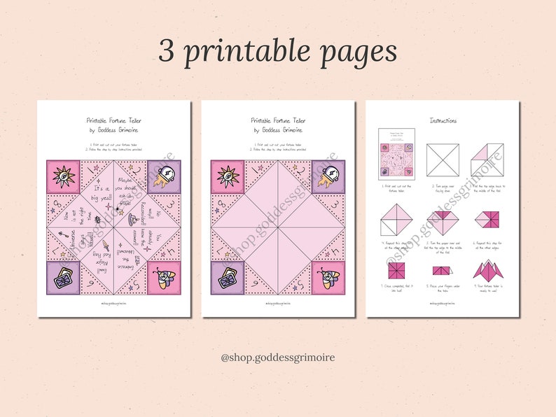 Printable Fortune Teller Cootie Catcher – Halloween Game (digital ...