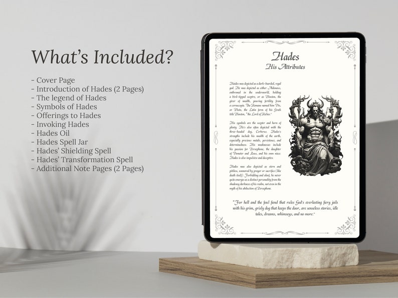 Hades Grimoire Pages - God of the Underworld, Printable (PDF) - Etsy