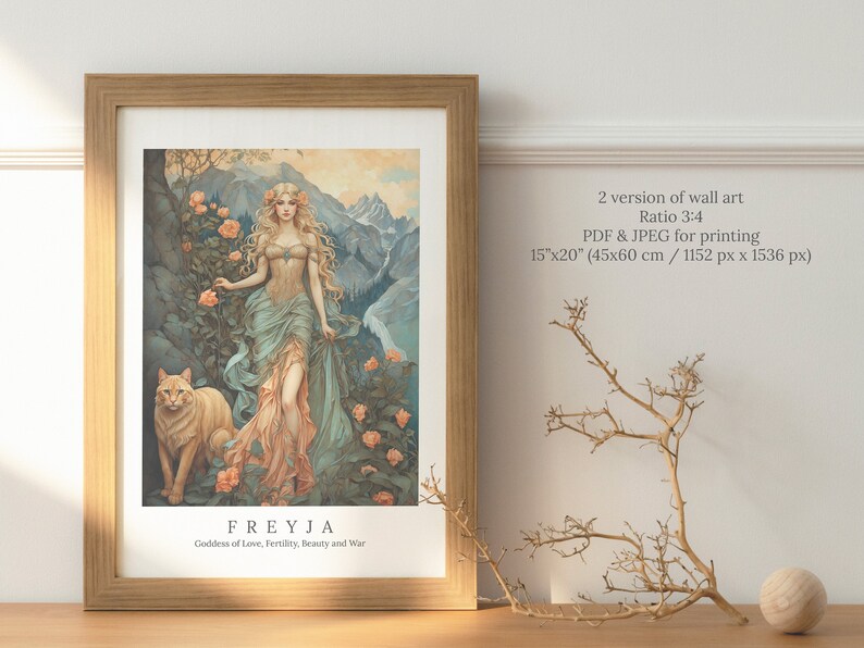 Freyja Goddess Art Print – Norse Mythology, Witchcraft Decor (digital ...