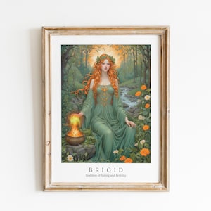 Brigid Digital Art Goddess of Spring, Healing, Fertility, Celtic Goddess, Brigid Painting ...