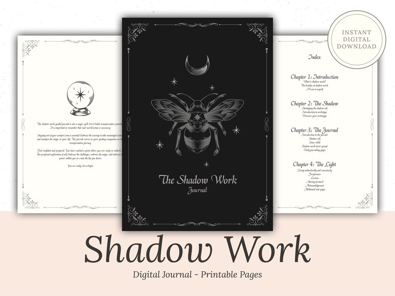 Shadow Work Journal, Printable & Digital Grimoire Pages, Book of ...
