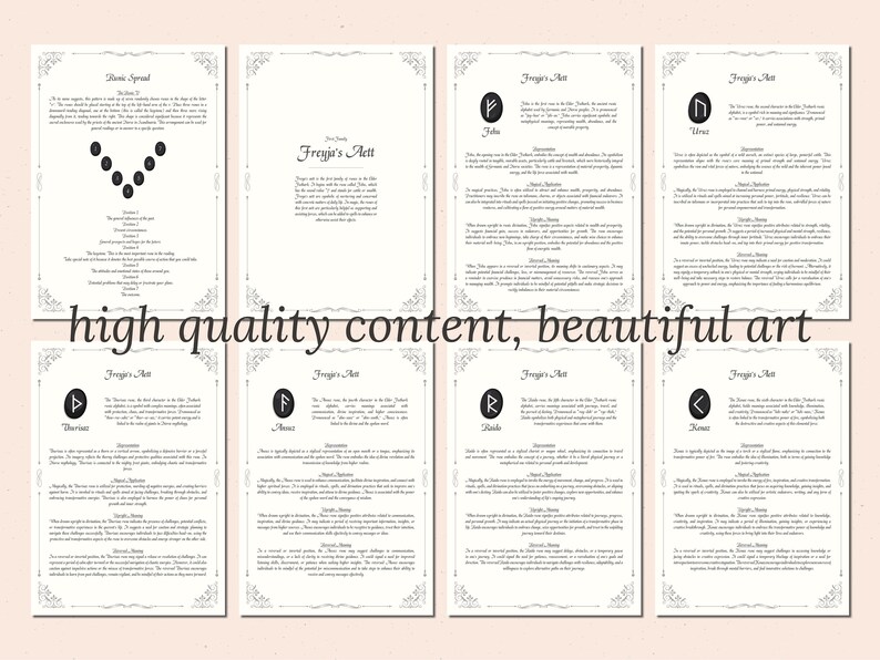 Rune Magick Rune Stones Cheat Sheet Printable Grimoire Page Book of ...