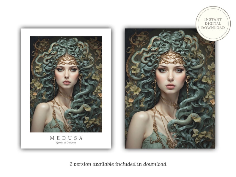Medusa Art Print – Gorgon Queen, Greek Mythology (digital Download) - Etsy