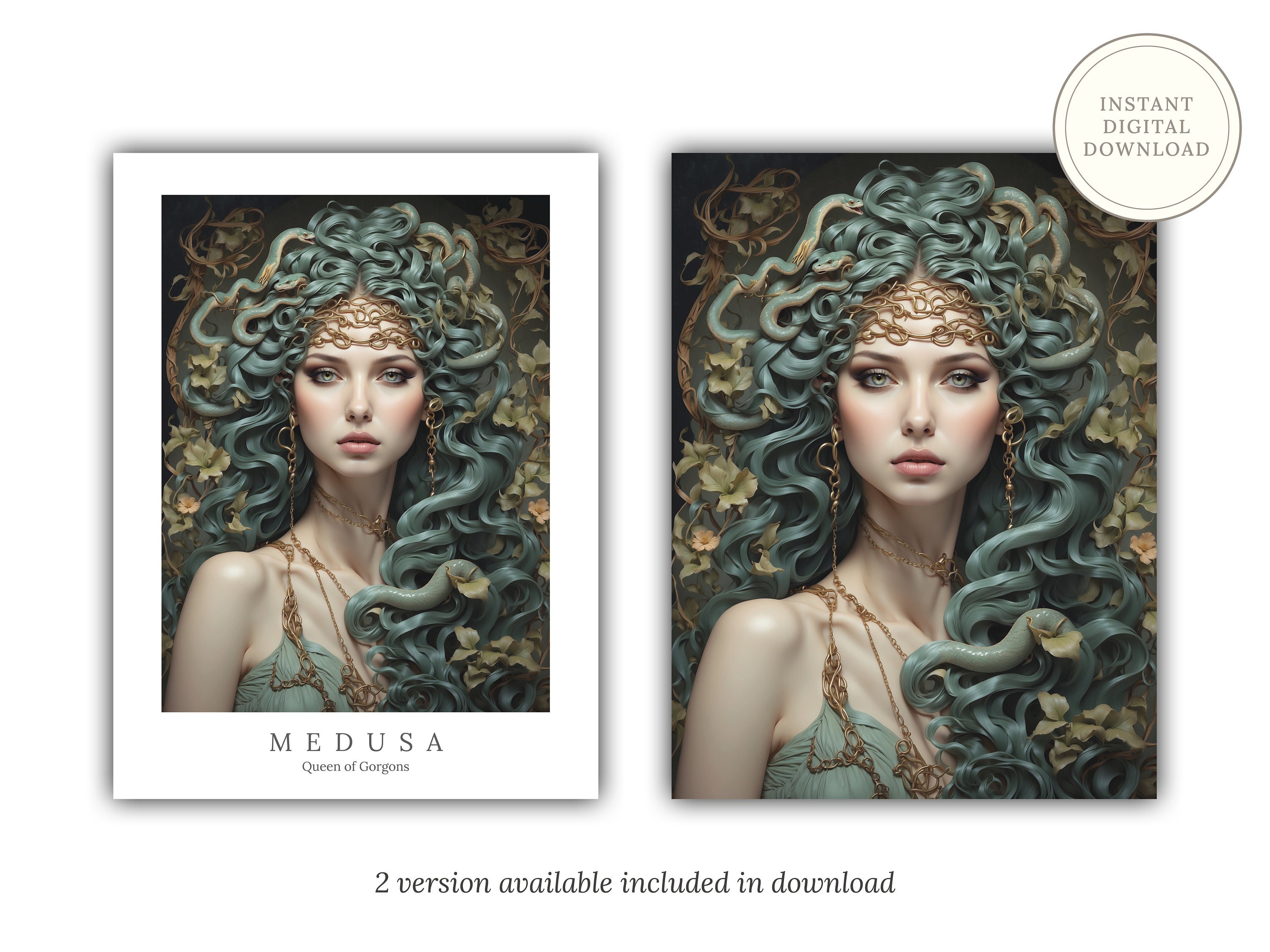 Medusa Digital Art - Queen of Gorgons, Protection, Empowerment, Greek ...