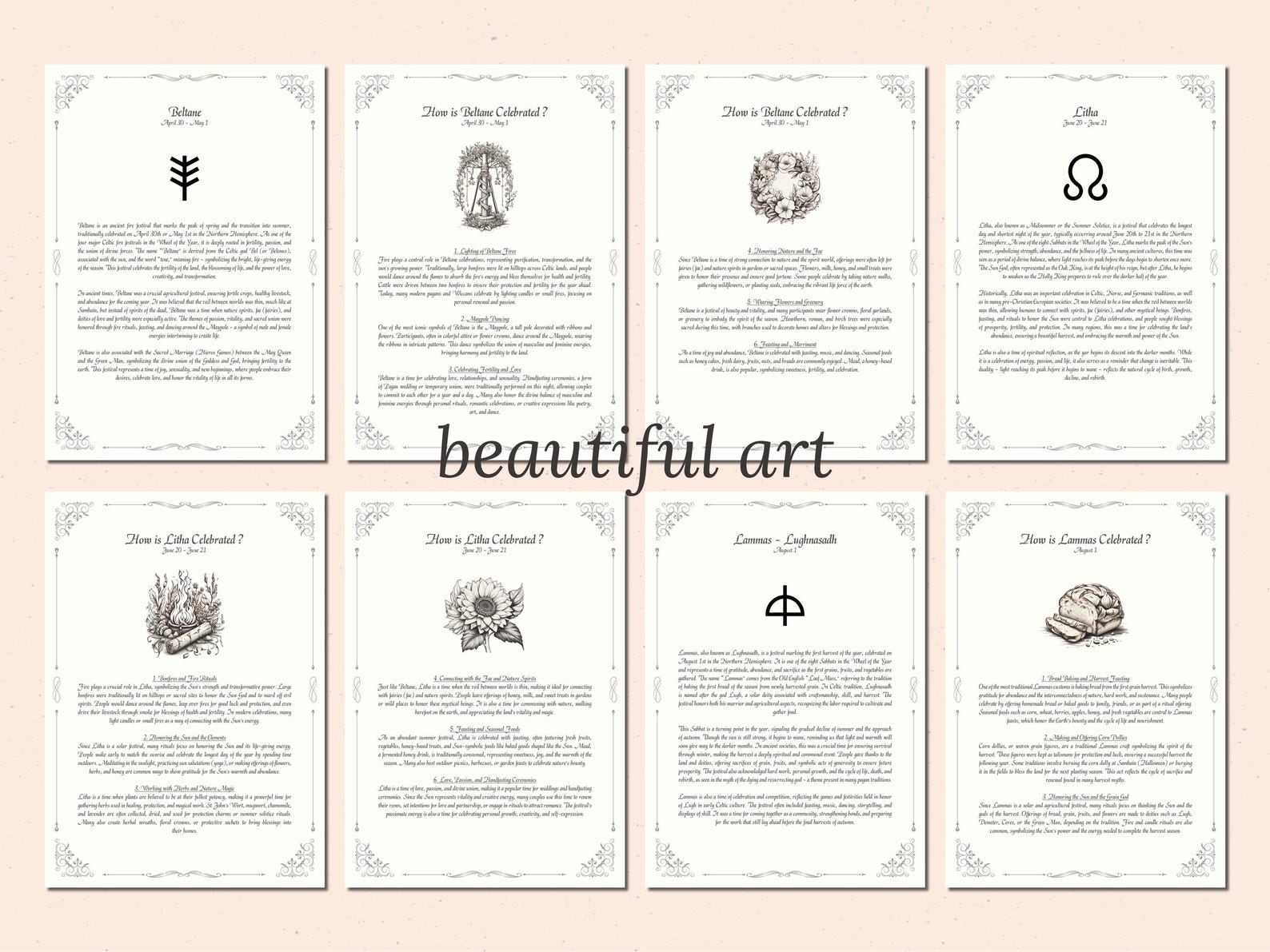 Wheel of the Year Grimoire Pages – Pagan Sabbats, Wiccan Rituals ...