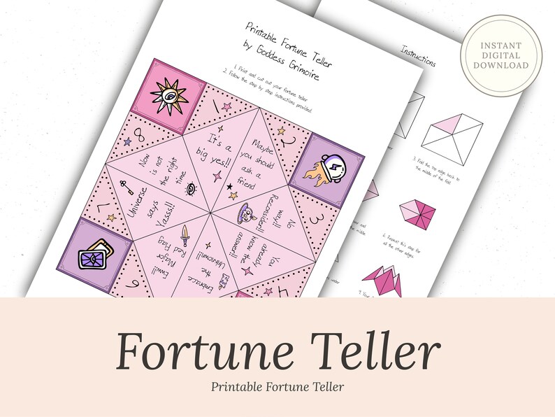 Fortune Teller Printable Cootie Catcher, Digital Download, Halloween ...