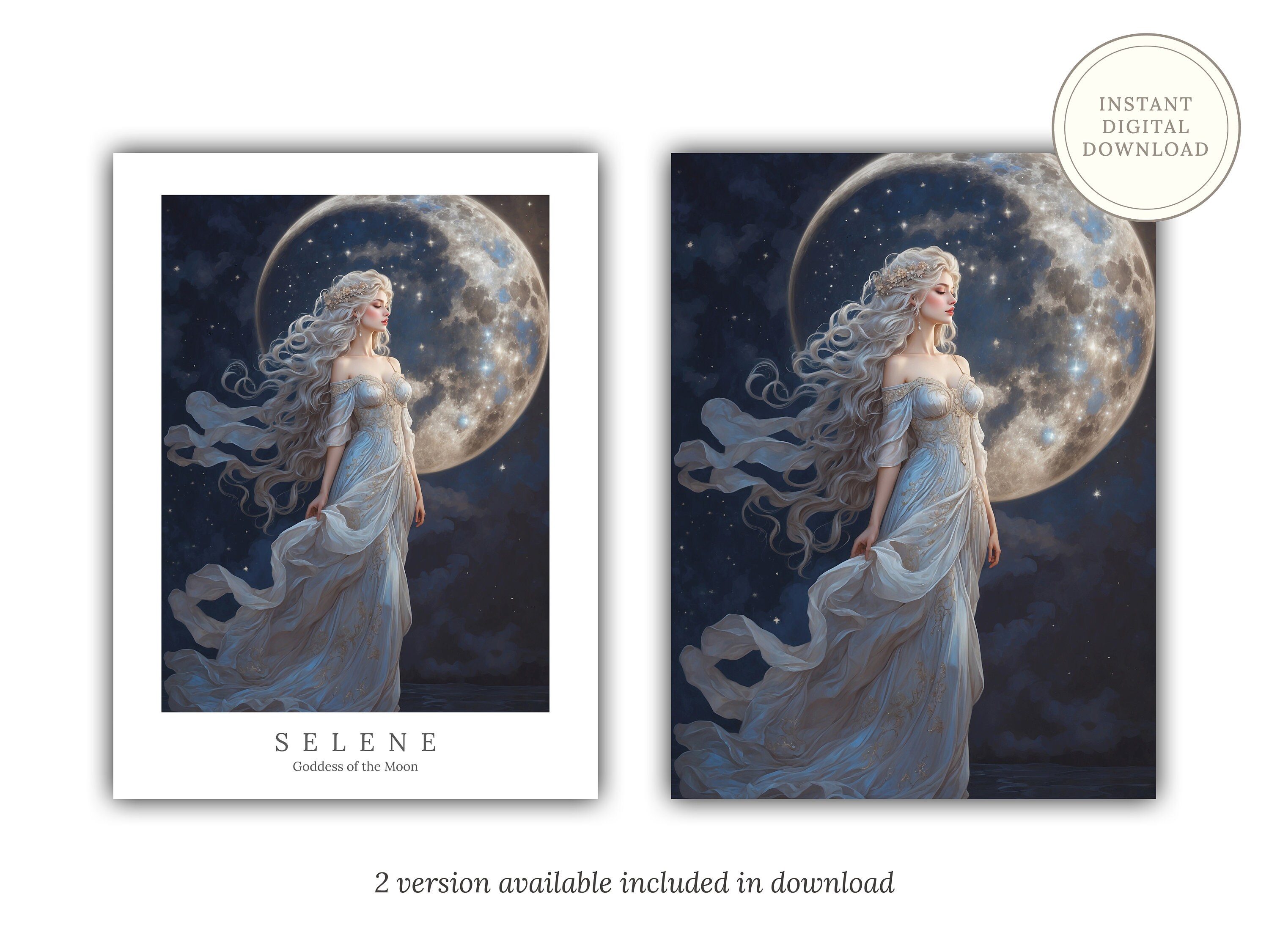 Selene Digital Art - Goddess of the Moon, Moon Goddess, Ancient Greek ...
