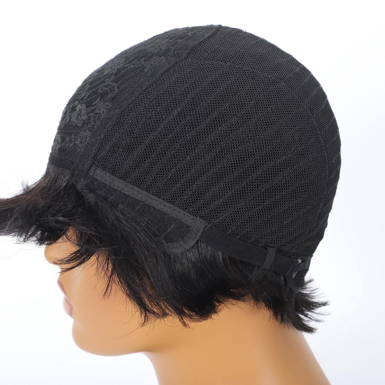 Natural Black Short Bobo Human Hair Wig - Etsy