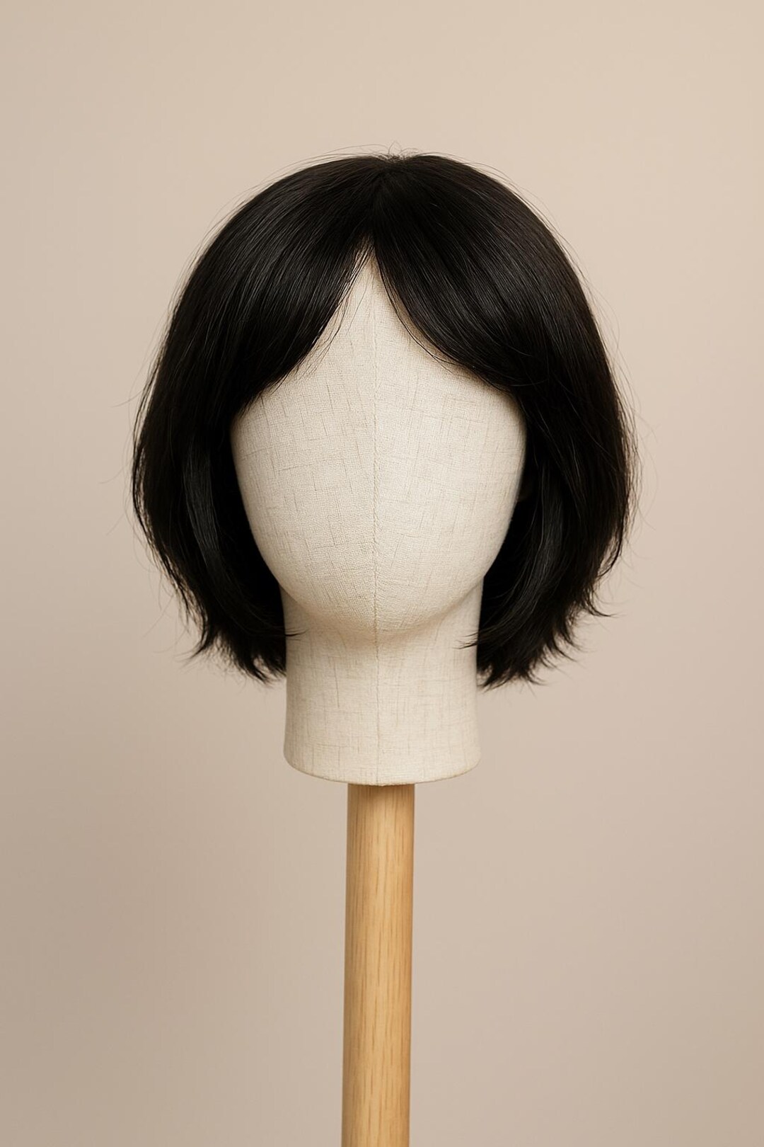 Natural Black Short Bobo Human Hair Wig - Etsy