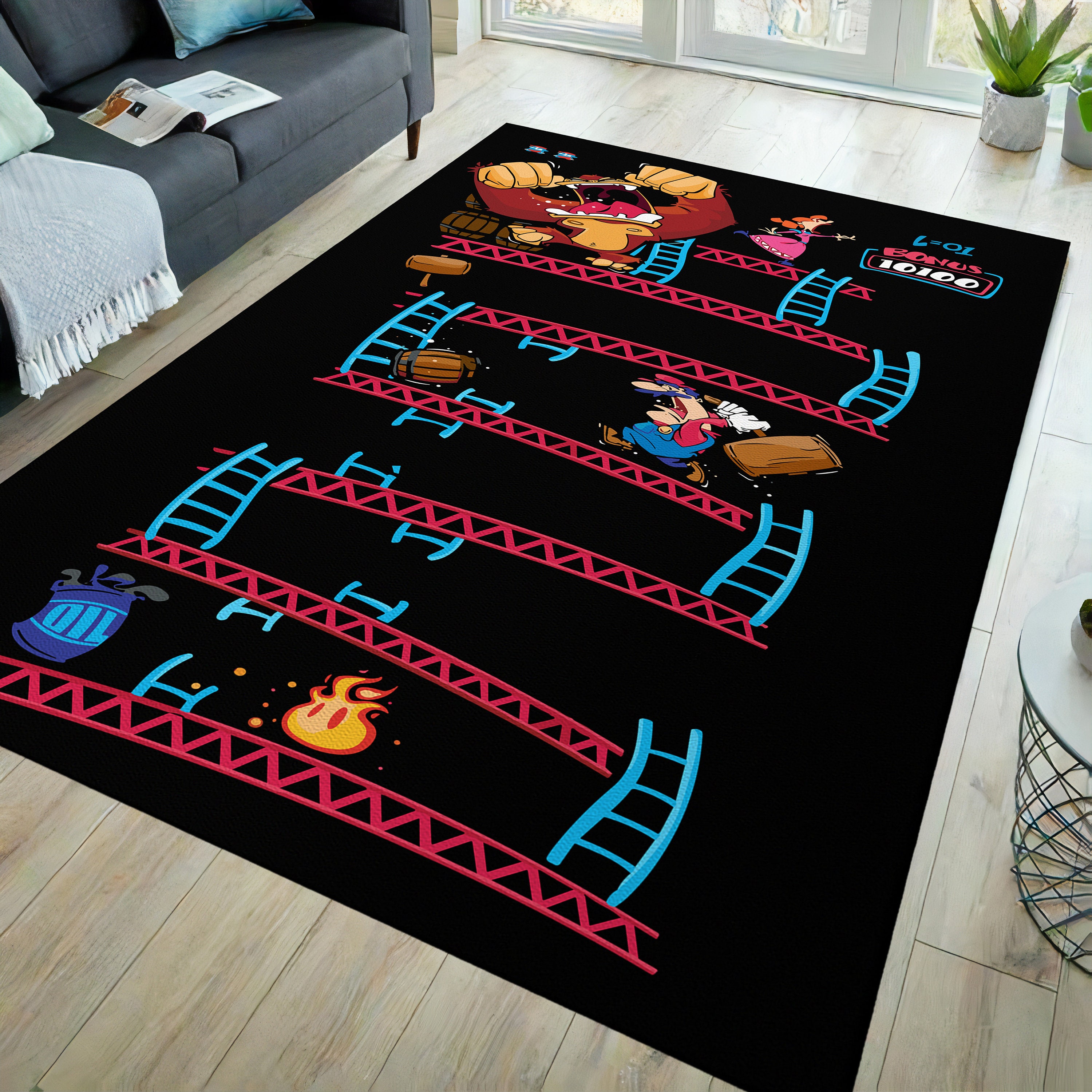 Game Room Rug, Gamer Rug, Arcade Rug, Retro Arcade Rug, Video Game Rug ...