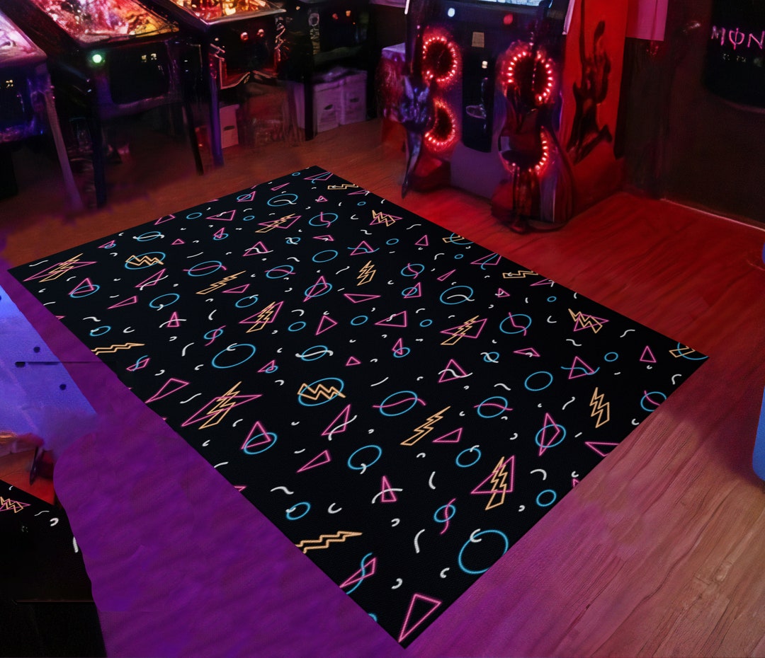 Bowling Alley Carpet, Arcade Rug, Retro Arcade Rug, Arcade Bar Decor ...