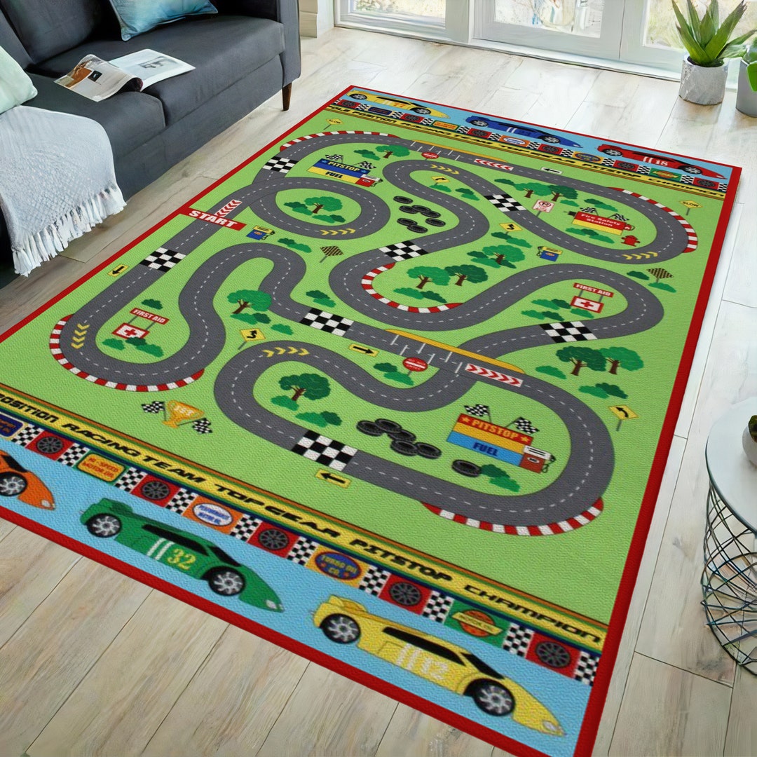 Race Tracking Rug, Race Track Rug, Road Rug, Car Rug, Traffic Rug ...