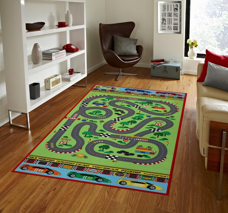 Race Tracking Rug, Race Track Rug, Road Rug, Car Rug, Traffic Rug ...